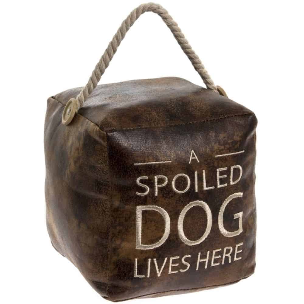 Faux Leather Dog Door Stop Faux Leather Dog Door Stop