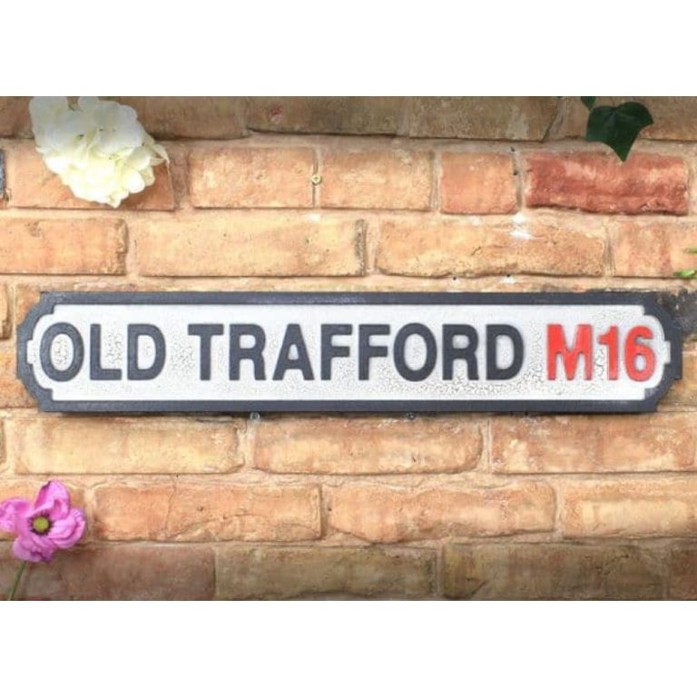 Old Trafford M16 Street Sign Crackle Finish - Allens
