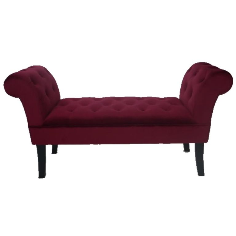 Giselle Burgundy Bench Seat L114xH40xD59cm - Allens