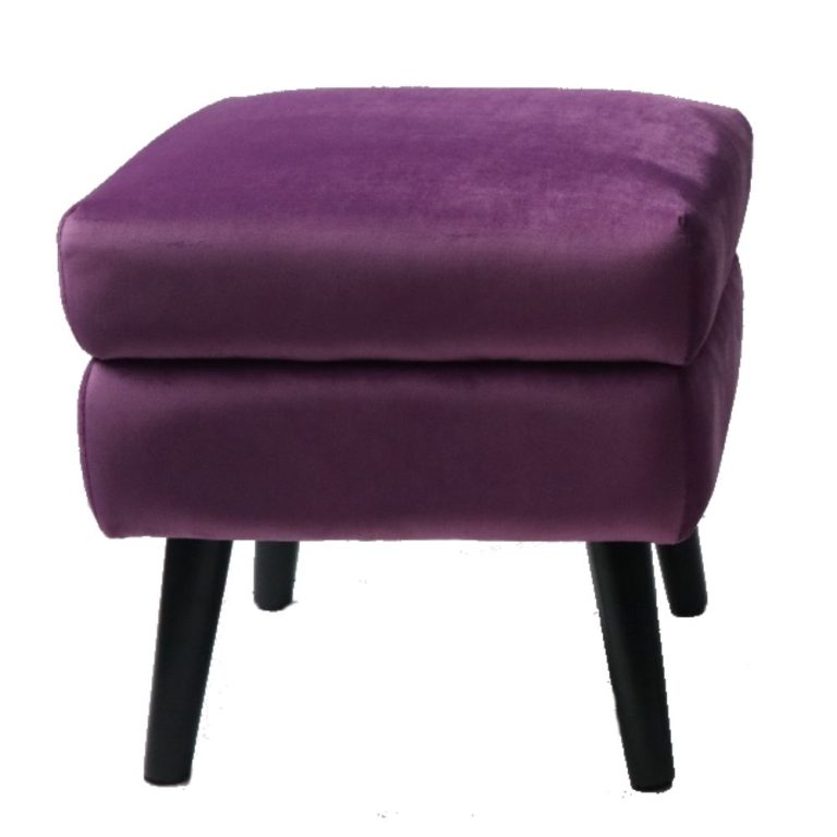 Ines Square Footstool Purple L40xH40cm - Allens