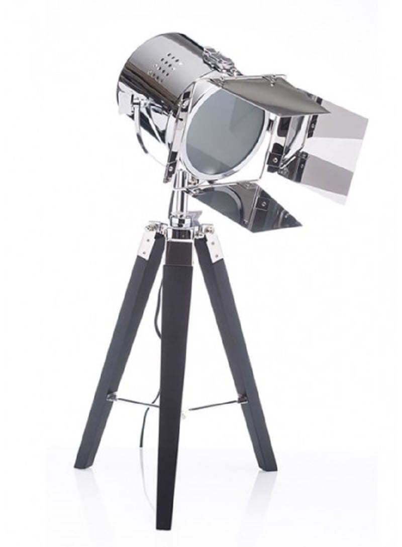 Black and Silver Movie Tripod Table Lamp - Allens
