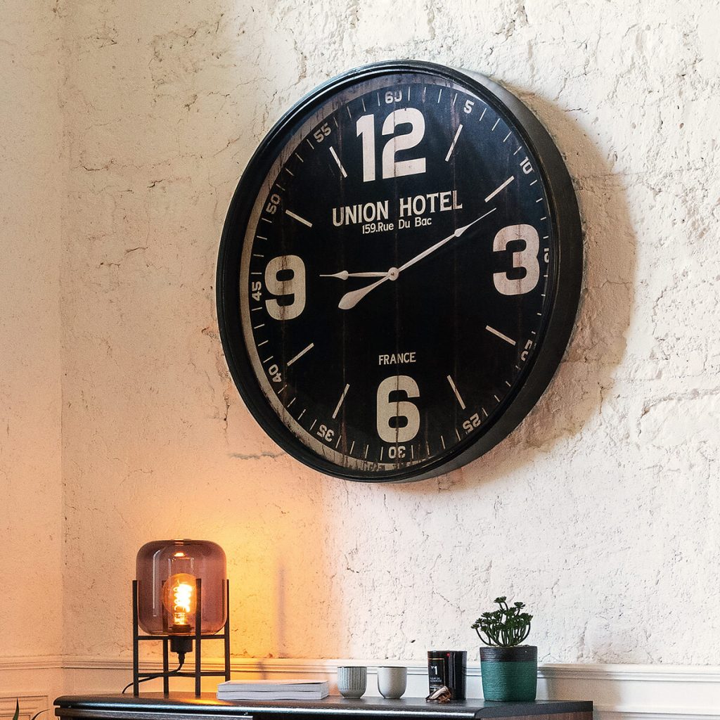 Union Hotel Back Metal Wall Clock D90cm - Allens